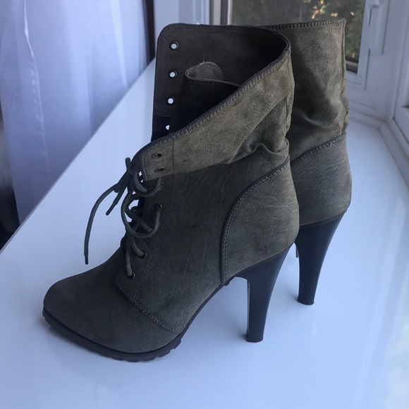Mixx Shuz | Shoes | Mixx Military Style Olive Green Lace Up Boots ...